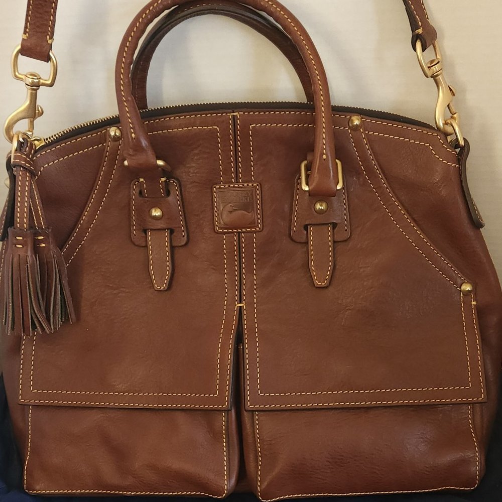 Dooney 7 Bourke Florentine Leather Clayton Satchel - Gem